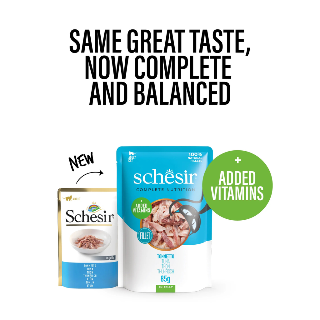 Schesir Complete & Balanced Nutrition Wet Cat Food in Jelly Pouch- Tuna 85g [MOQ:12pcs] | SMBG ...